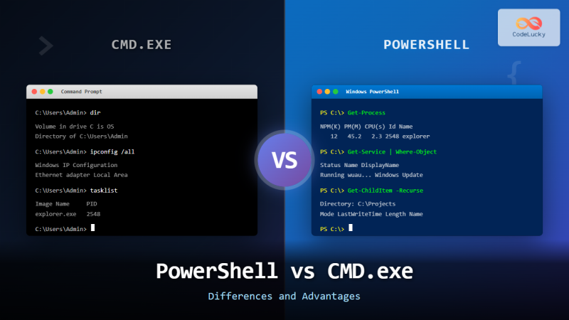 Powershell Vs Cmdexe Complete Guide To Choosing The Right Command Line Tool Codelucky