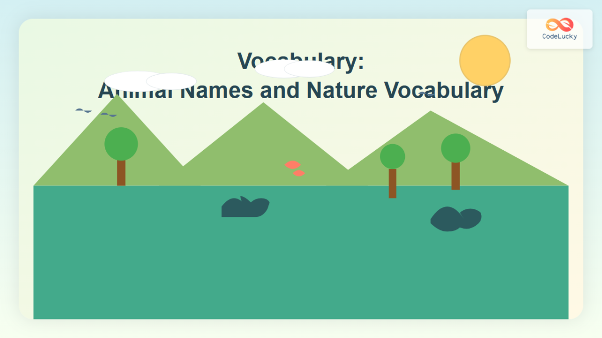 Vocabulary: Animal Names and Nature Vocabulary - Complete Guide with ...