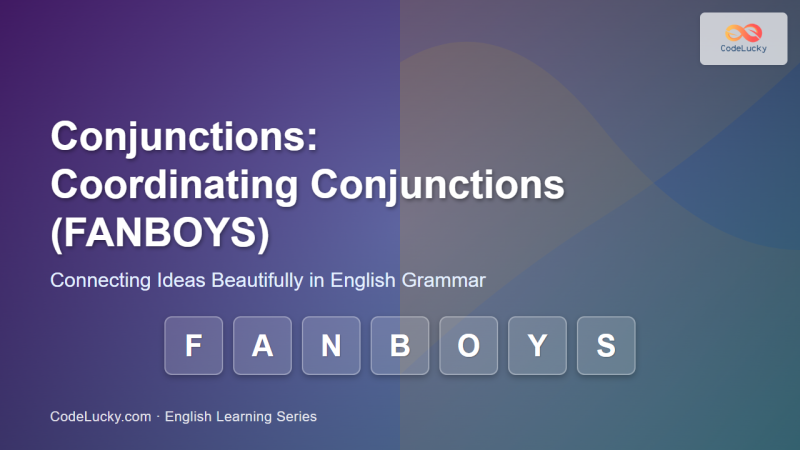 Conjunctions: Coordinating Conjunctions (FANBOYS) Explained with Easy ...