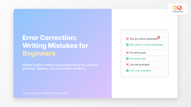 Error Correction: Writing Mistakes for Beginners — Improve Your English ...