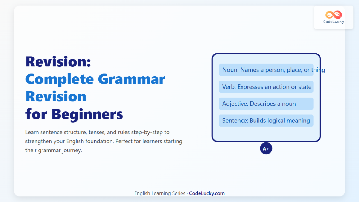 Revision: Complete Grammar Revision for Beginners - CodeLucky