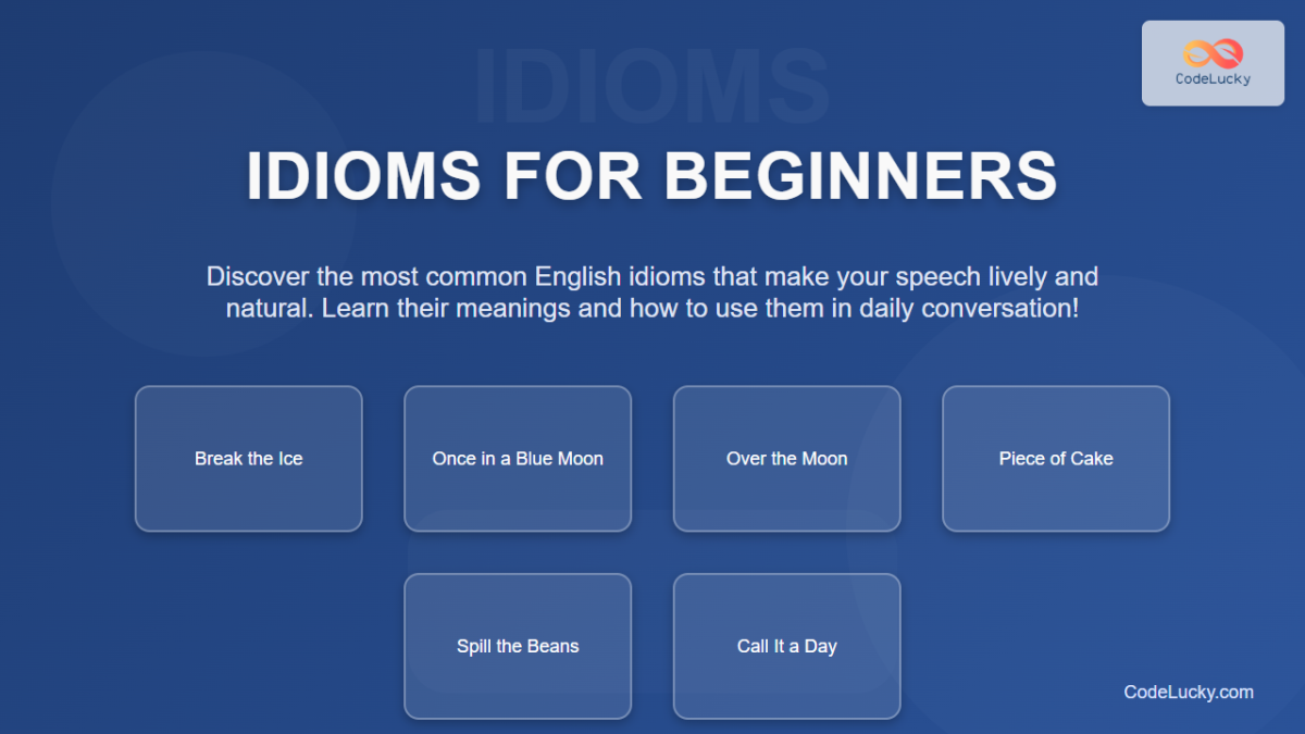 Idioms: Common Idioms for Beginners - Master English Expressions Easily ...