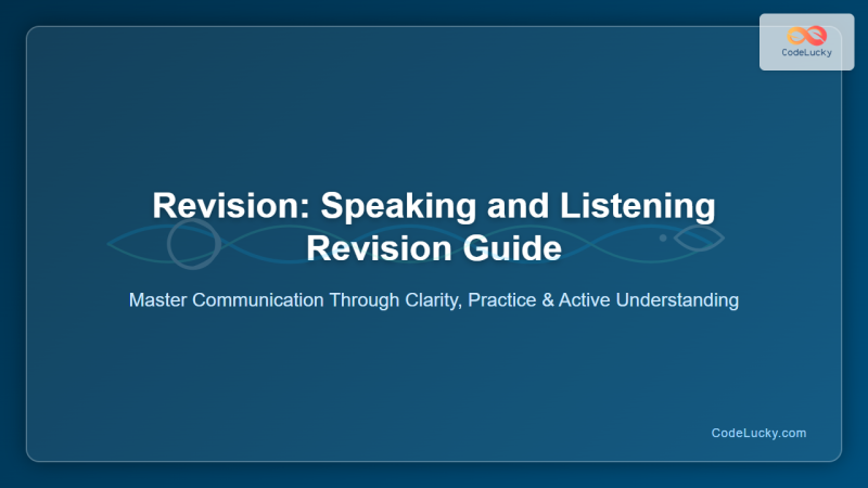 Revision: Speaking and Listening Revision Guide for Confident English ...