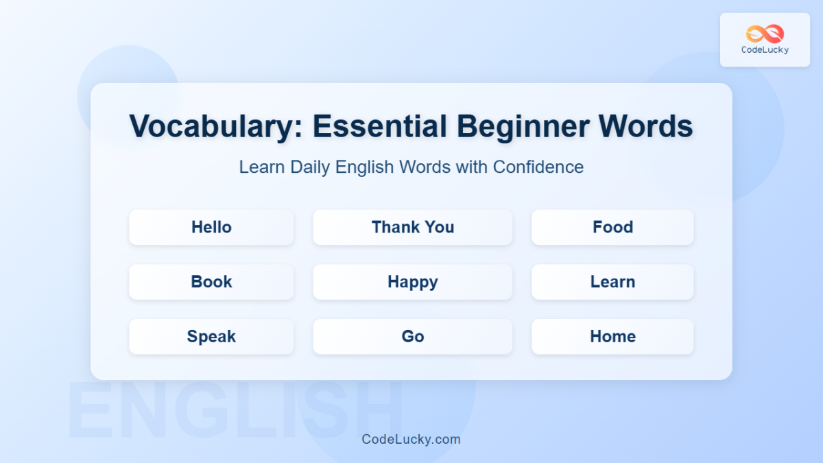 Vocabulary: Essential Beginner Words for Daily Use – Boost Your Daily ...