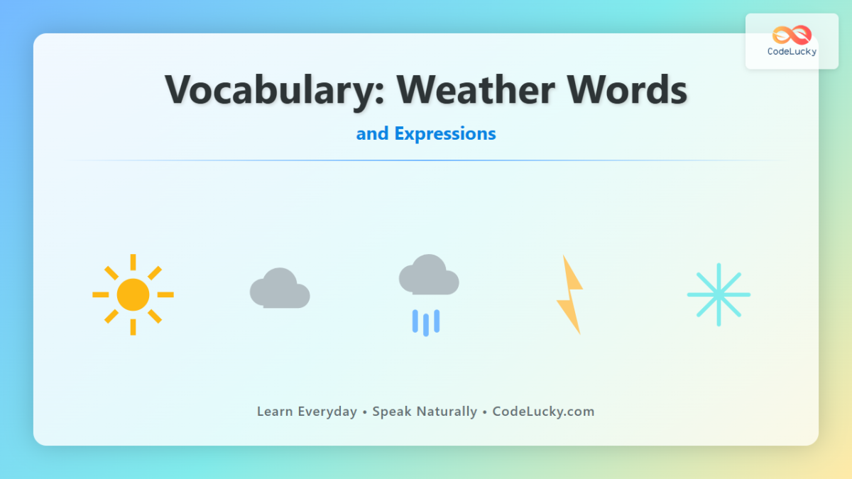 Vocabulary: Weather Words and Expressions for Fluent English ...
