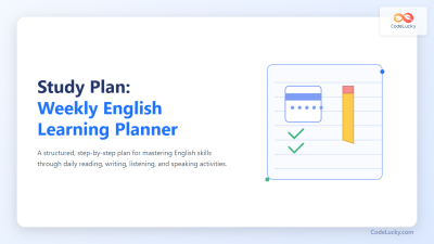 Study Plan: Weekly English Learning Planner for Fluent Speakers - CodeLucky