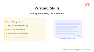 Writing Skills: Writing About Daily Life and Routines for English ...