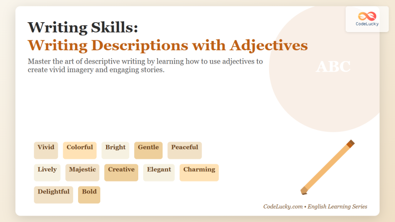 Writing Skills: Writing Descriptions with Adjectives for Clear and ...